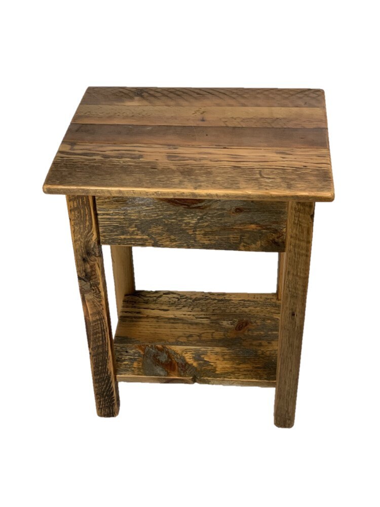 Rustic Barn Wood End Table - Etsy