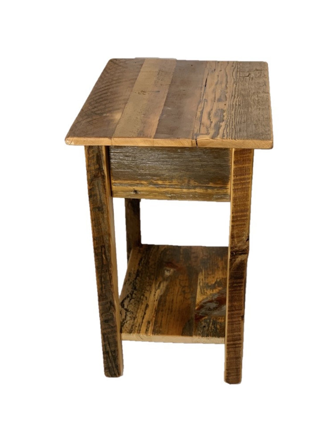 Rustic Barn Wood End Table - Etsy