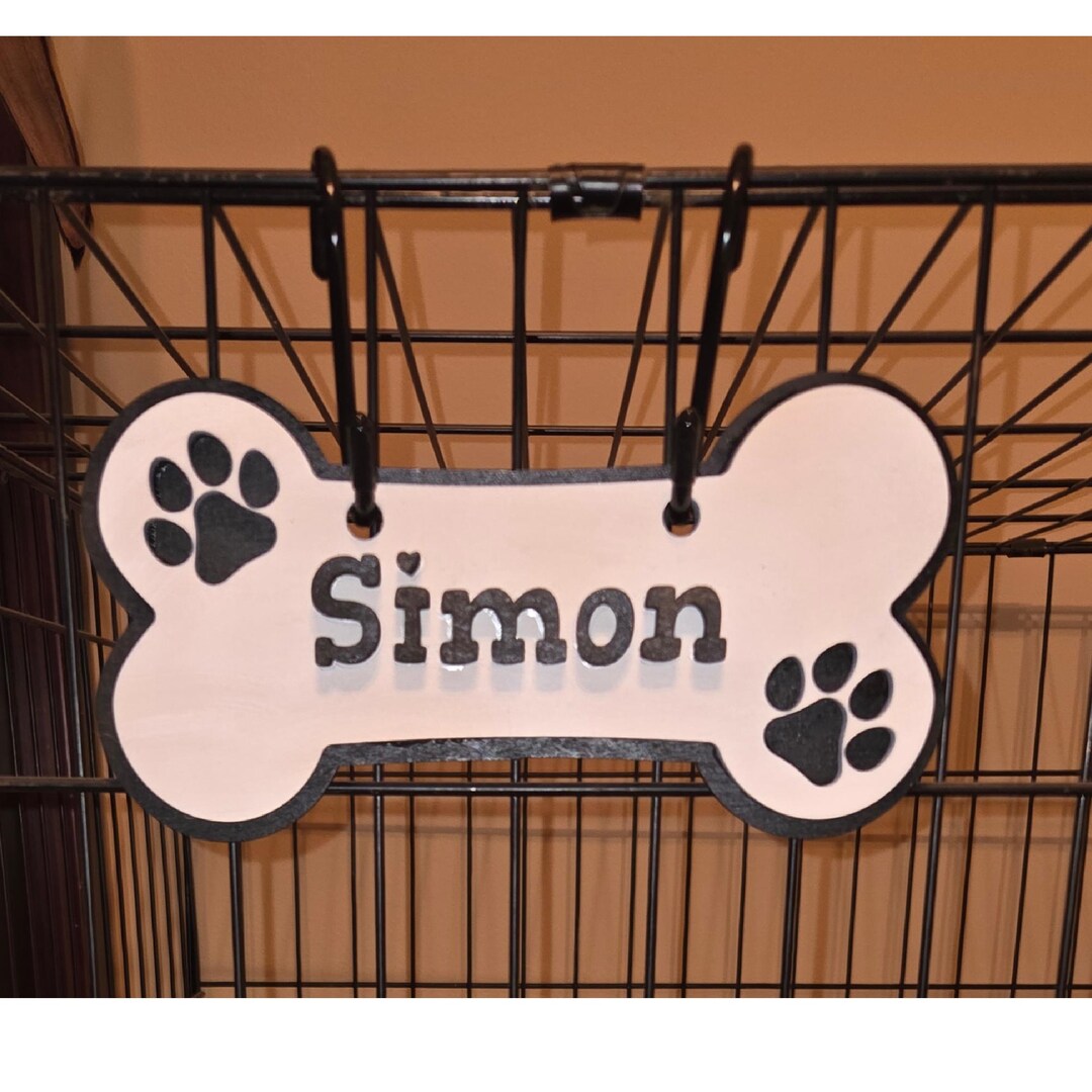 Personalized Dog Crate Sign – Custom Name Wooden Pet Nameplate – Birch ...