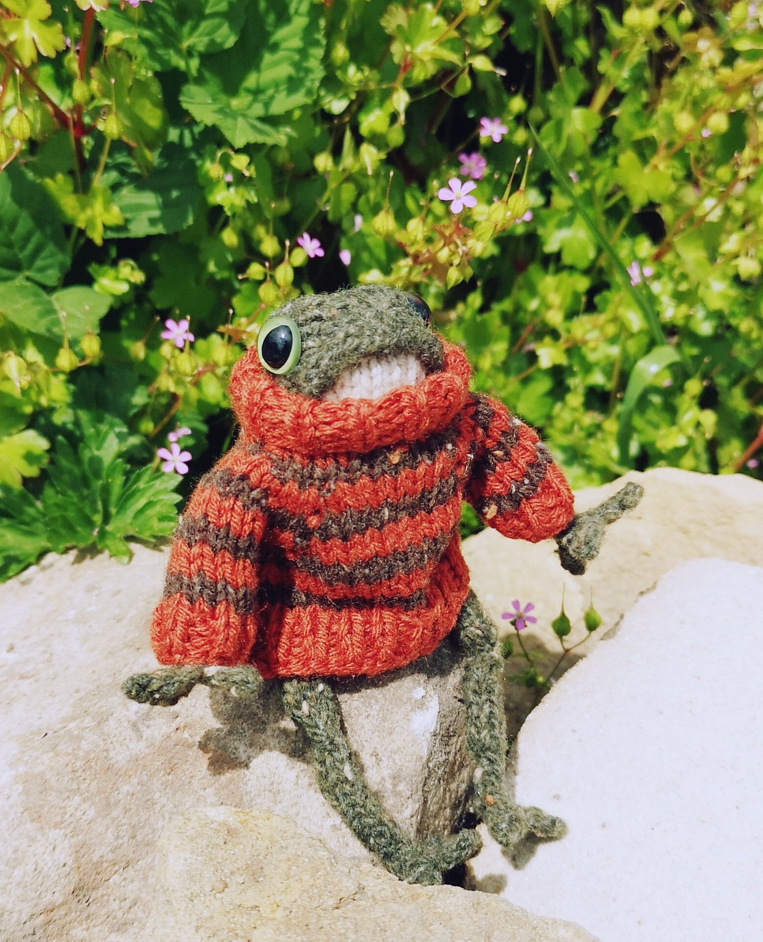 Handknit Sweater / Jumper for Frog. Mr Froggy. Dot Pebbles - Etsy UK