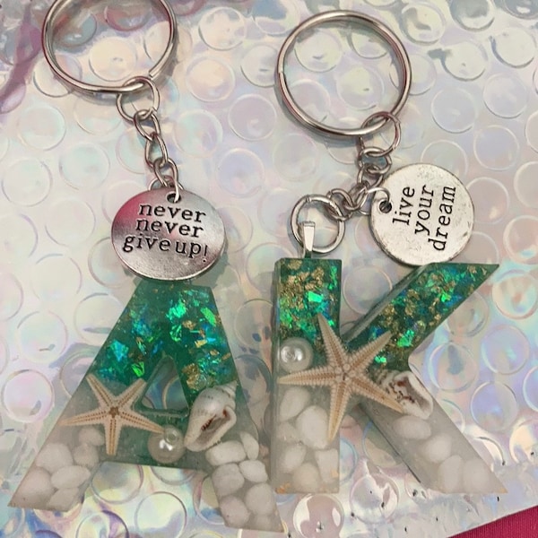 Resin Alphabet Keyring - Etsy
