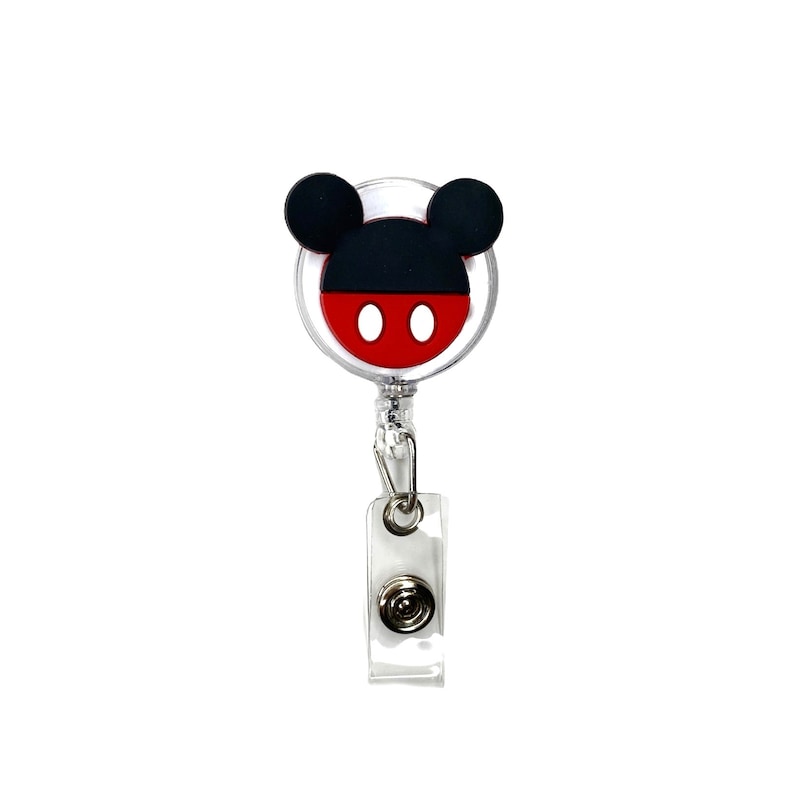 Mickey and Friends Retractable Name Tag ID Badge Holder Reel 3D Nurse ...