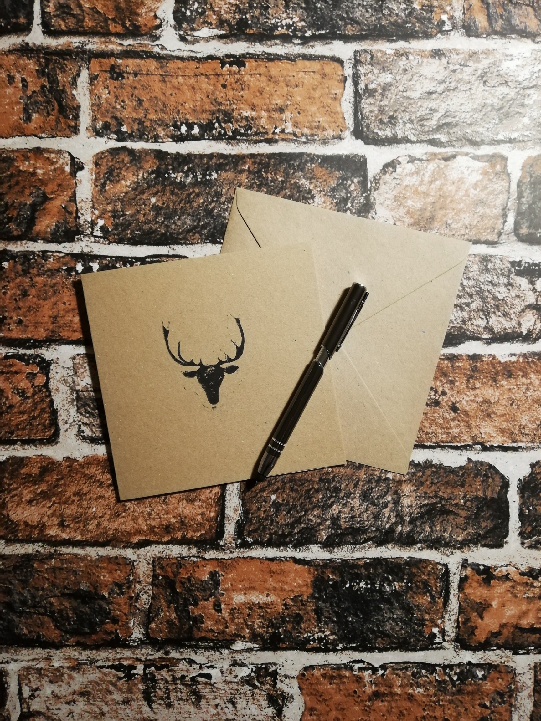 Pack of 5 Christmas Stag Gift Tag Hand Printed - Etsy