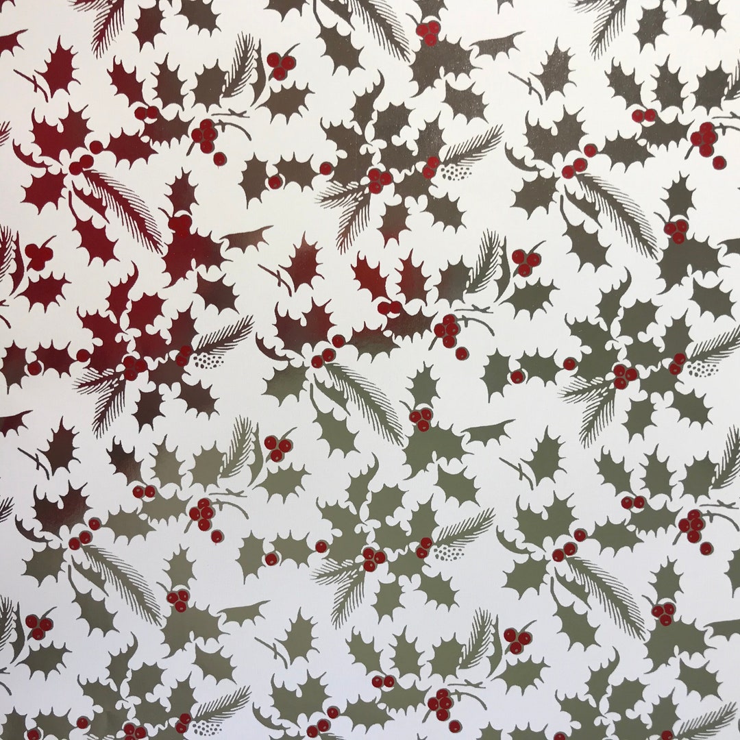 Silver Metalized Holly Wrapping Paper Roll - 24" X 75' Huge Roll - Etsy
