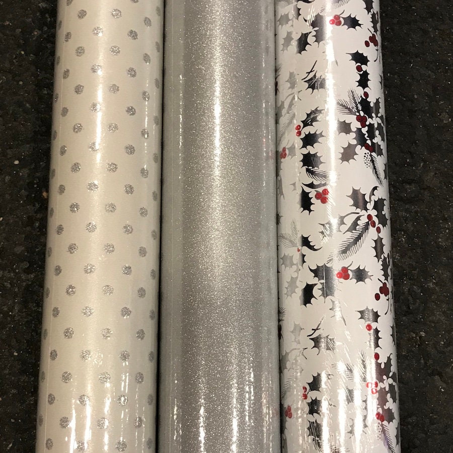 Silver Glitter Wrapping Paper Roll - 24" X 75' Huge Roll - Etsy