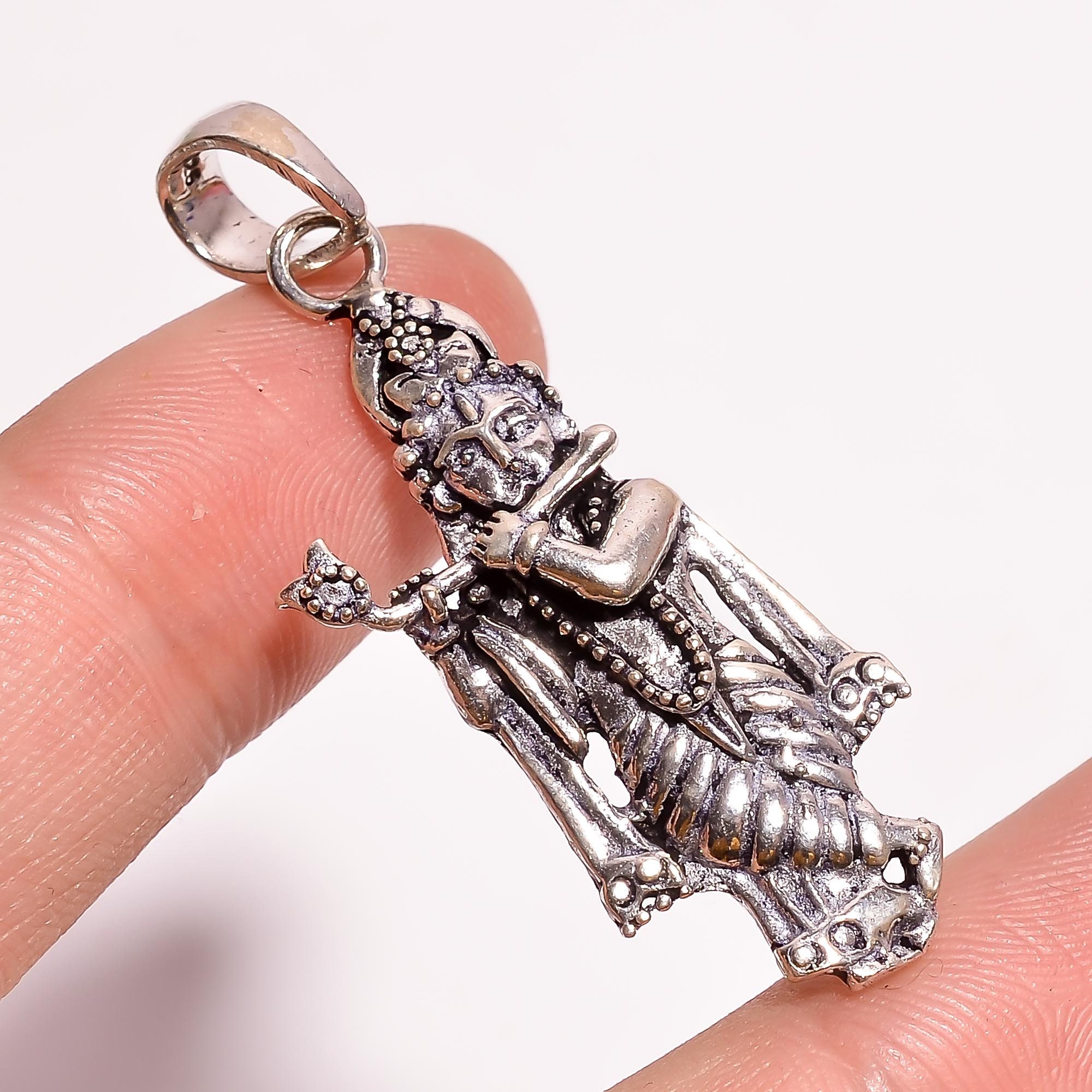 Memoir Lord Krishna Religious God Locket With Chain Silver Cubic ...