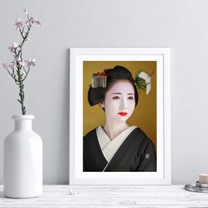 Japanese Geisha Portrait Art Print Mamehana of Gion - Etsy