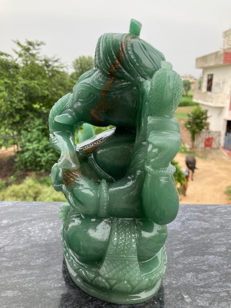 AAA Australian Green Jade Pagdi Ganesh Natural Jade Crystal - Etsy Hong ...