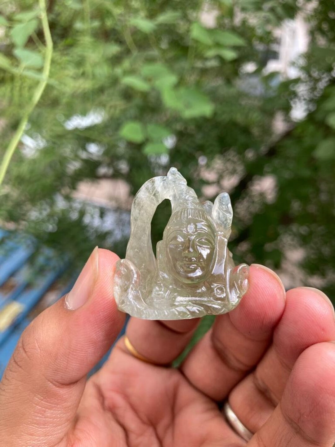 Prasiolite Shiva Head Sculpture Green Amethyst Shiv Statue Gemstone ...