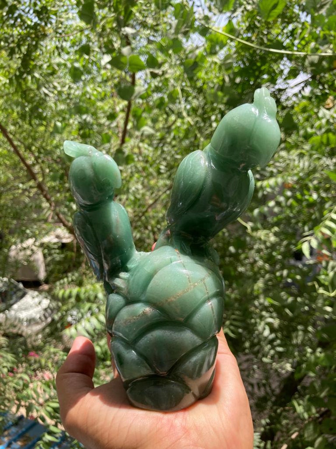 Natural Green Jade Parrot Pair - Gemstone Birds- Carved Parrot Statue ...