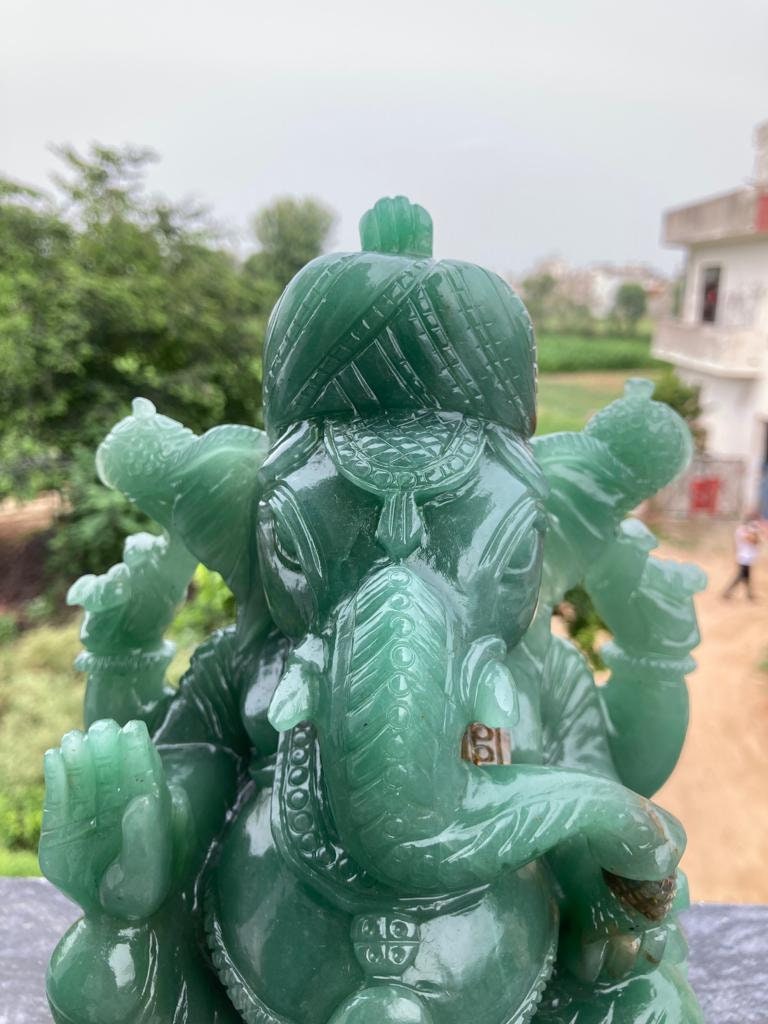 AAA Australian Green Jade Pagdi Ganesh Natural Jade Crystal - Etsy Hong ...