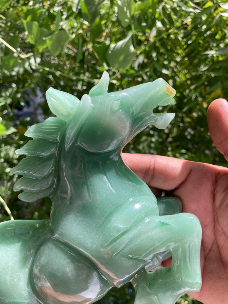 Green Jade Horse Sculpture | Natural Australian Jade Carving | Home ...