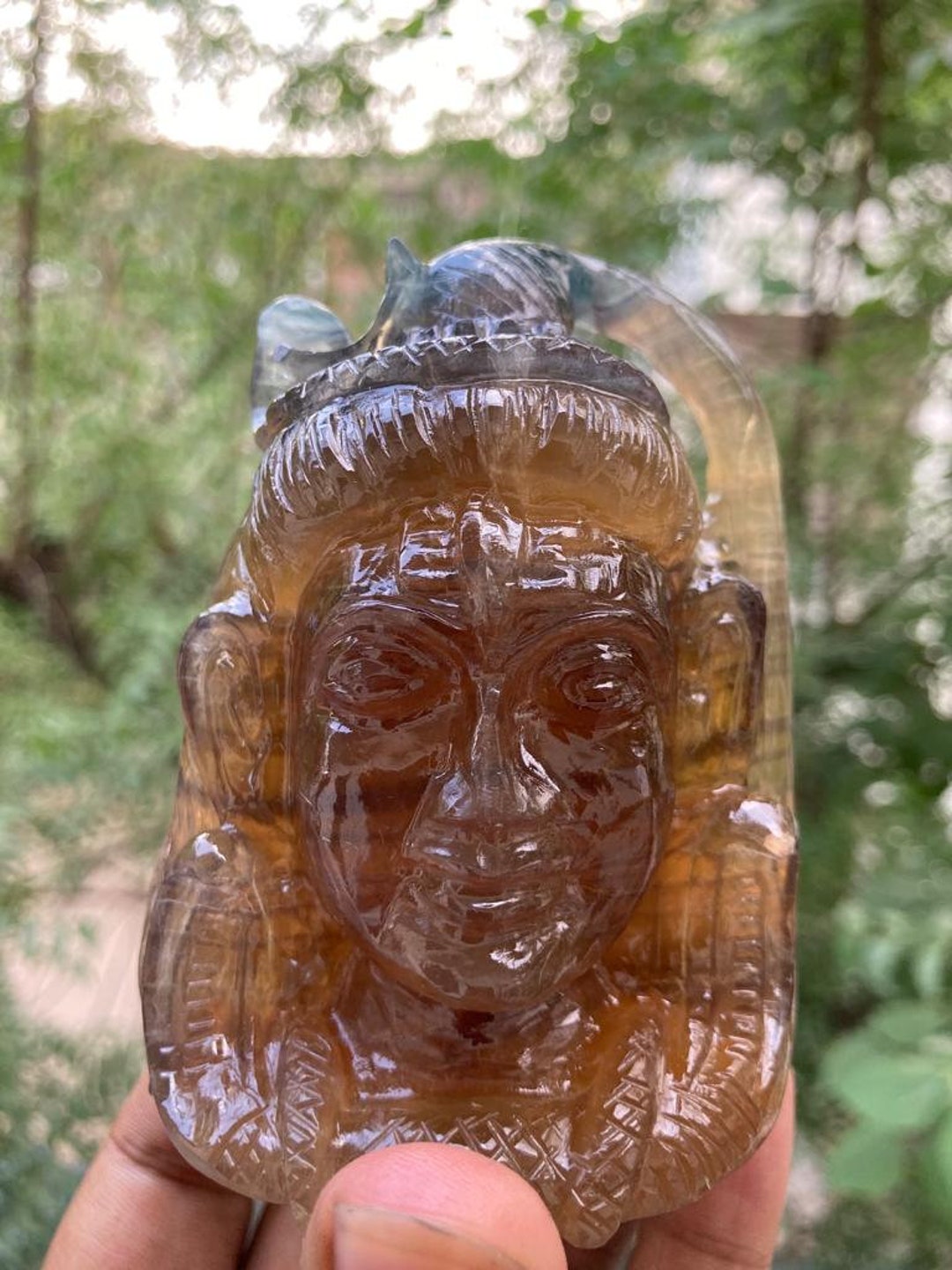 Fluorite Hand Carved Shiva Head | Stone Statue Sculptures | Shiv ...