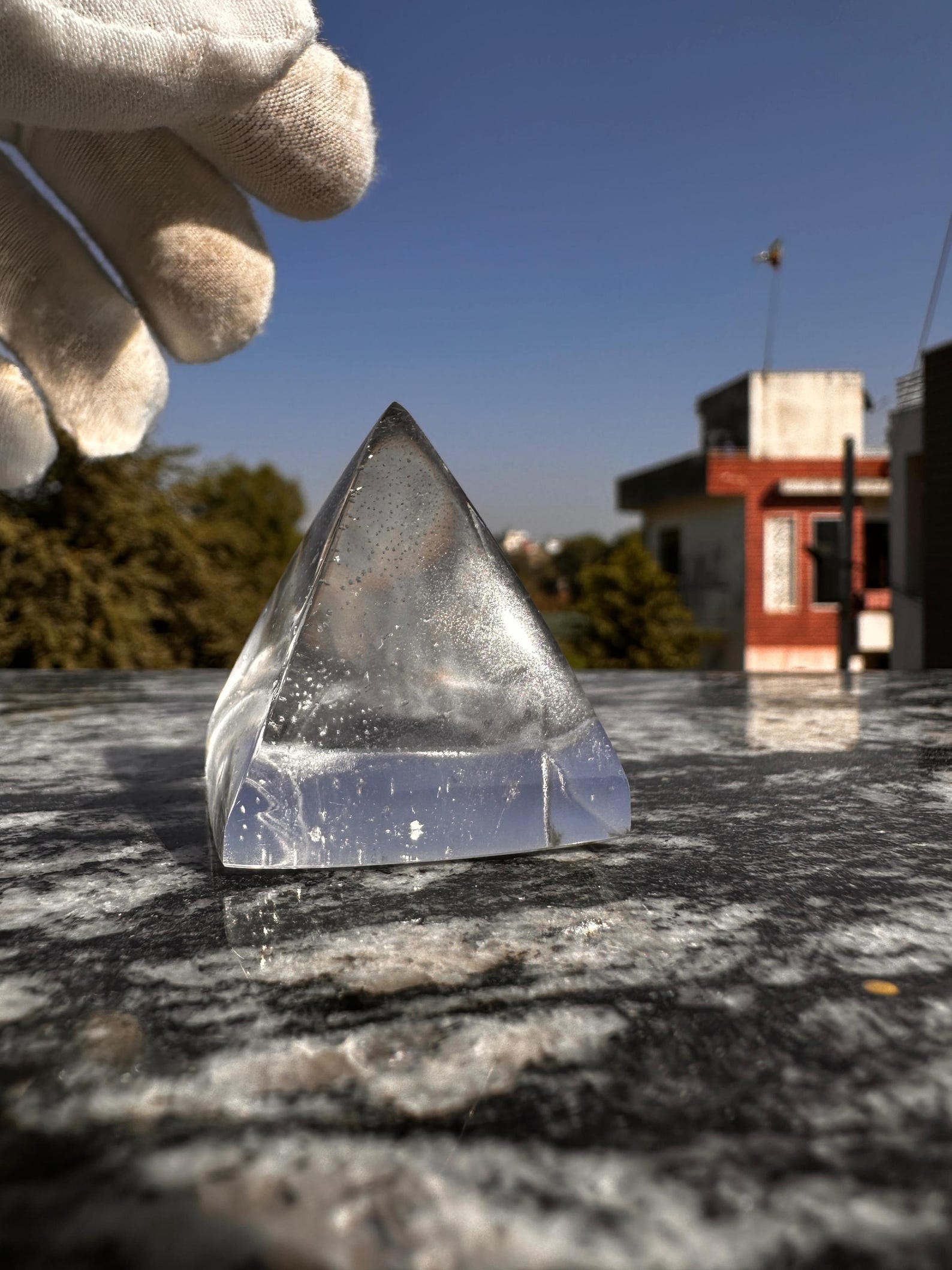 Natural Stone Carved Crystal Pyramid, Gemstone Pyramid Statue, Healing ...