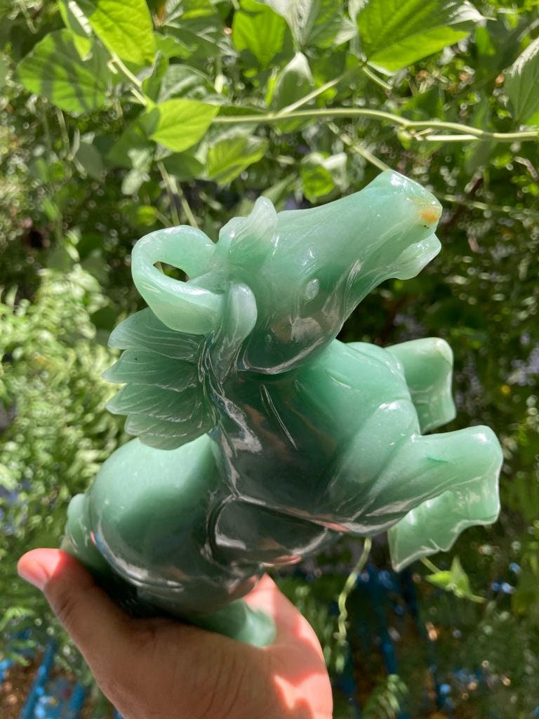 Green Jade Horse Sculpture Natural Australian Jade Carving Home Decor ...