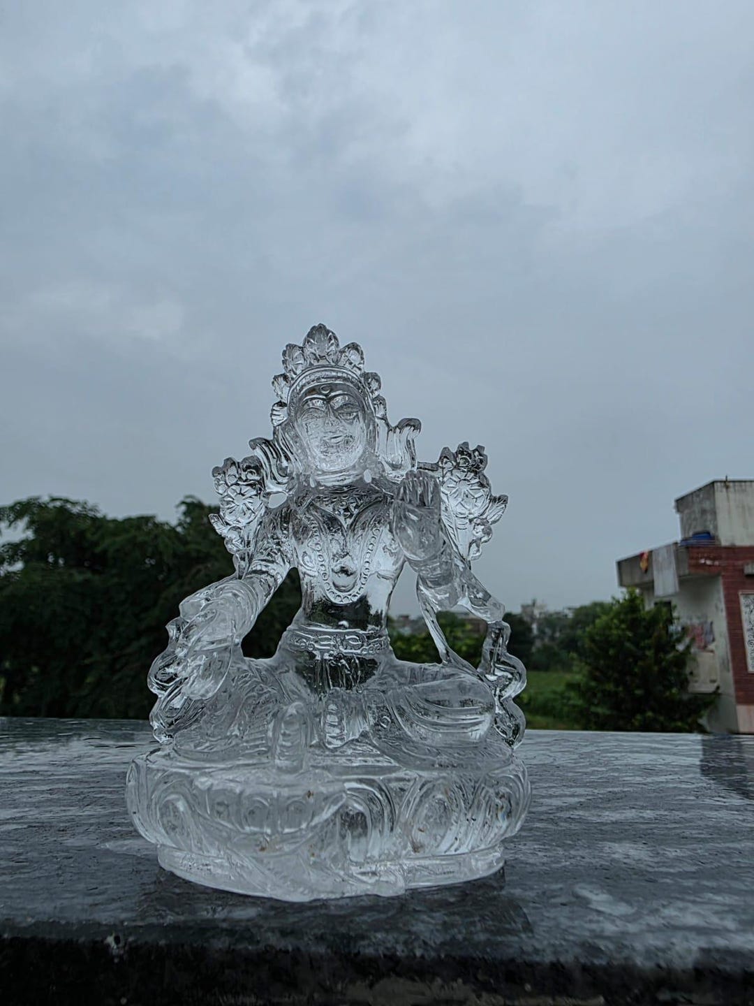 Natural Stone Tara Devi Carving, Crystal Gemstone Art, Handcarved Deity ...