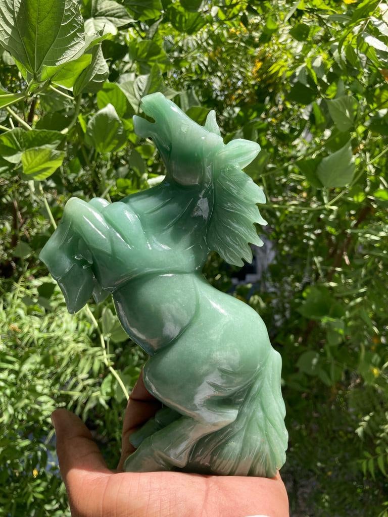 Green Jade Horse Sculpture Natural Australian Jade Carving Home Decor ...