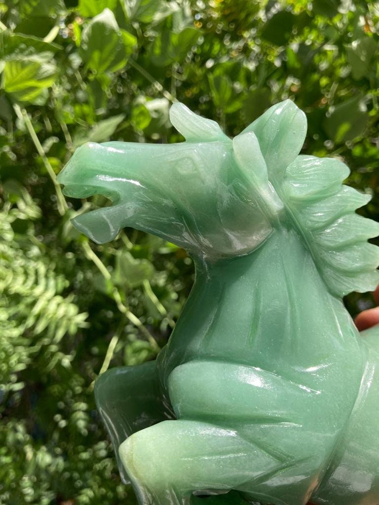 Green Jade Horse Sculpture Natural Australian Jade Carving Home Decor ...