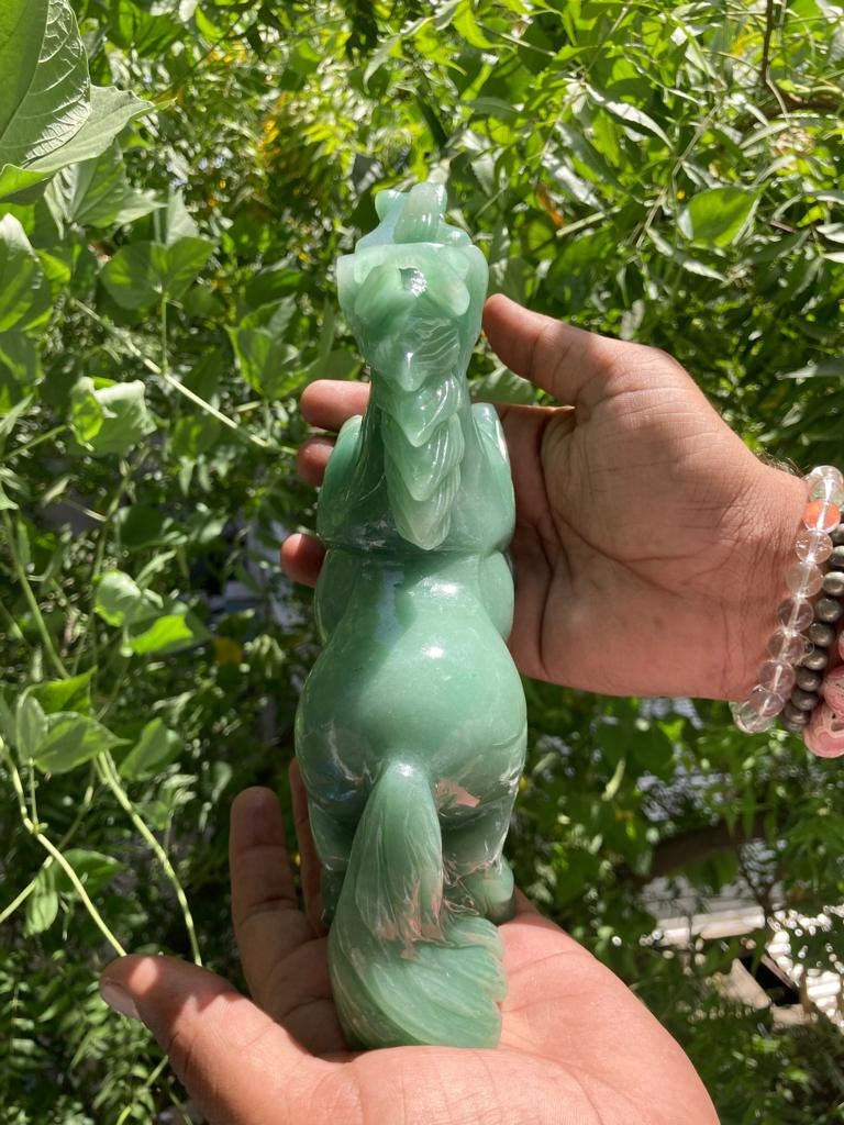 Green Jade Horse Sculpture Natural Australian Jade Carving Home Decor ...