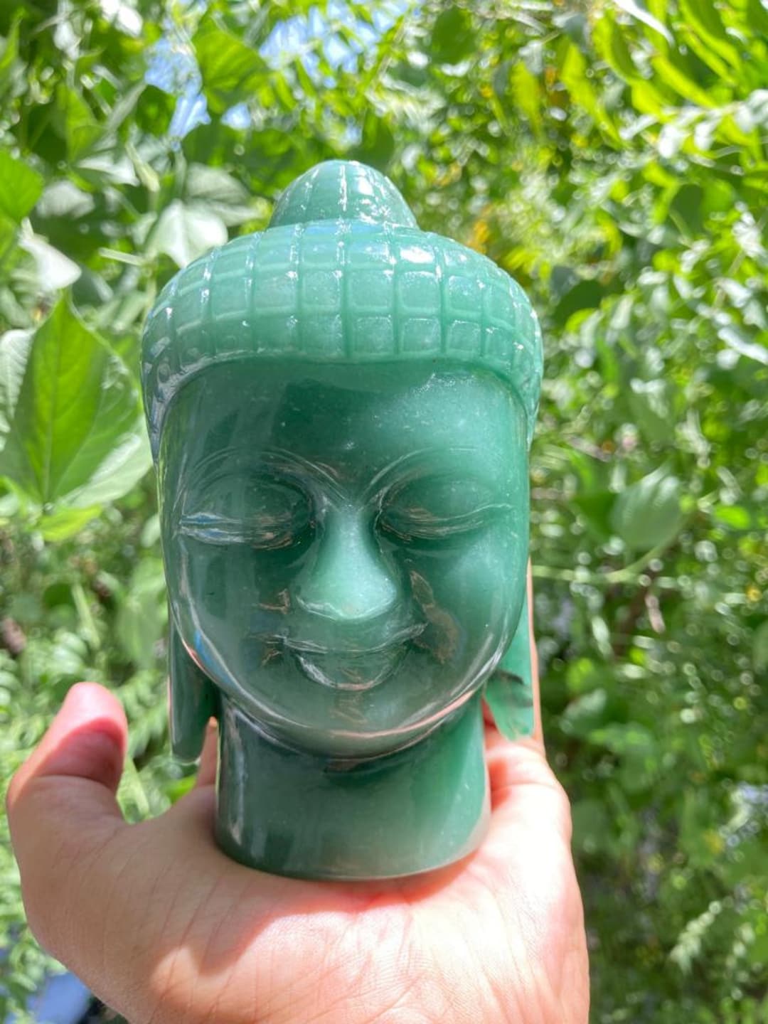 AAA Australian Green Jade Buddha Head | Crystal Buddha Head | Hand ...