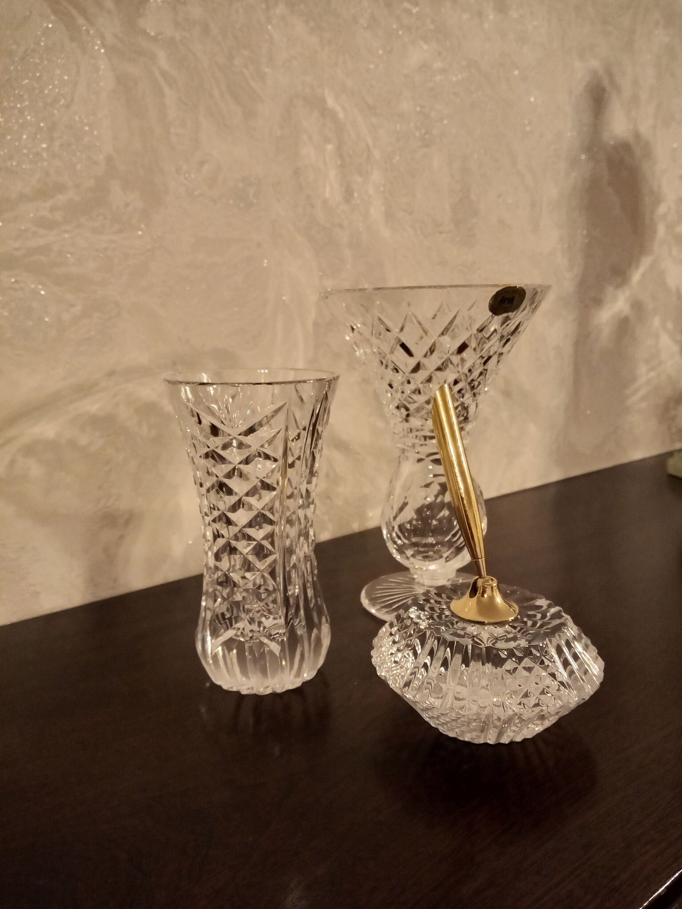 Vintage A Collection of 3 Tyrone Crystal Pieces 2 Vases and - Etsy