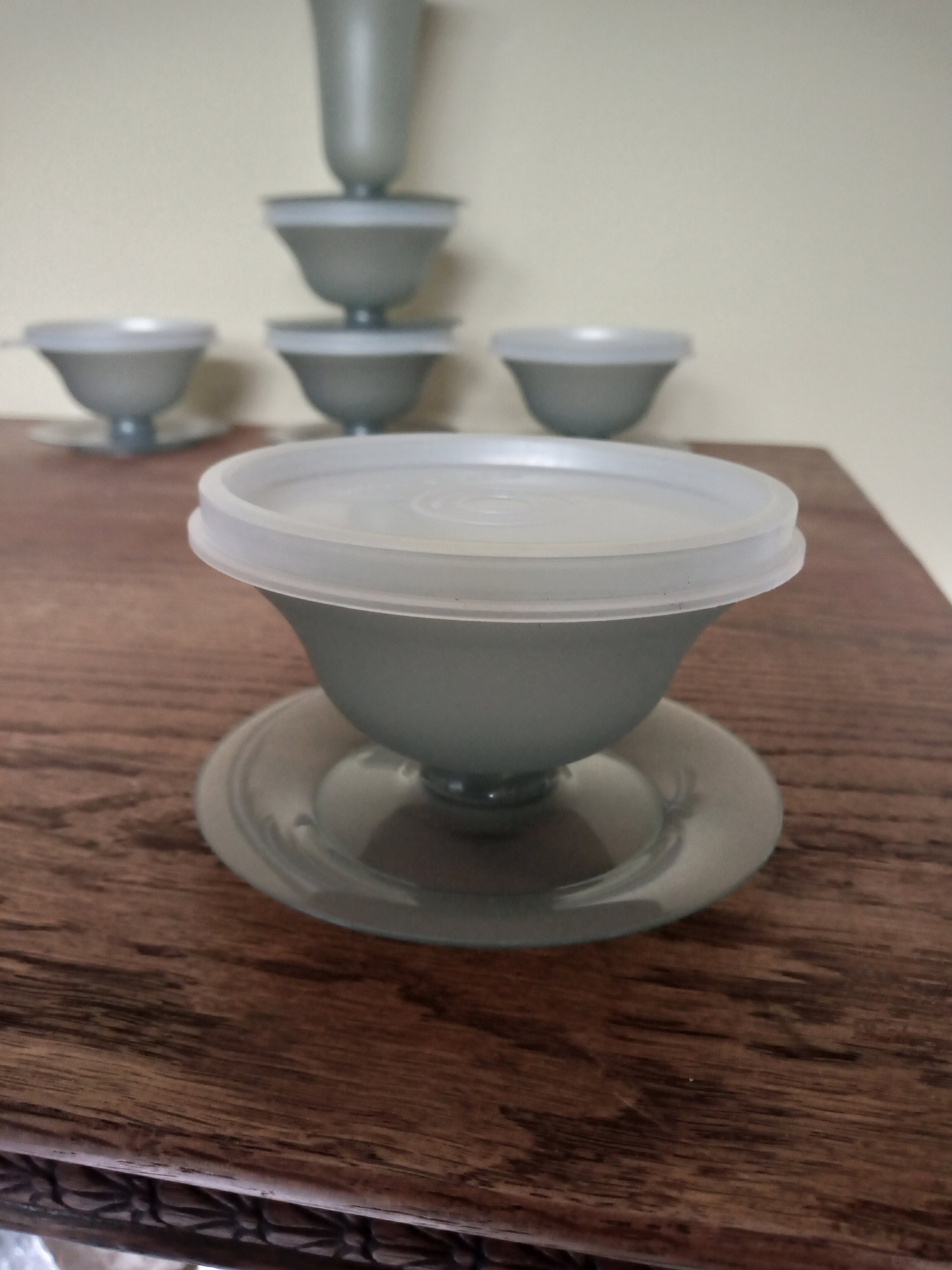 Vintage Tupperware Desert Parfait Cup Set. Dessert Cups W/ Lid, Camping ...