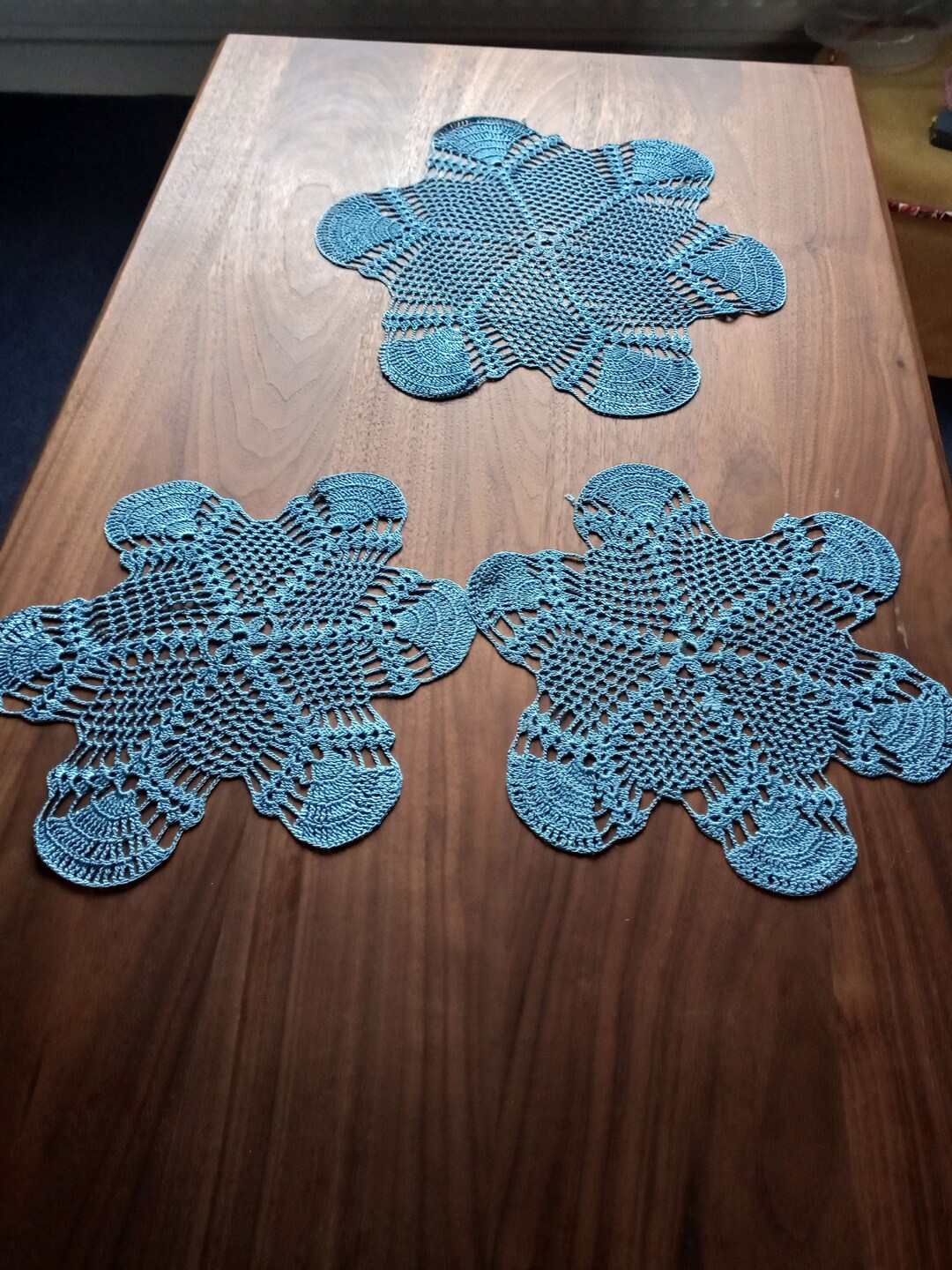 Vintage Dressing Table Doily Set. Three Piece Hand Crochet Set ...