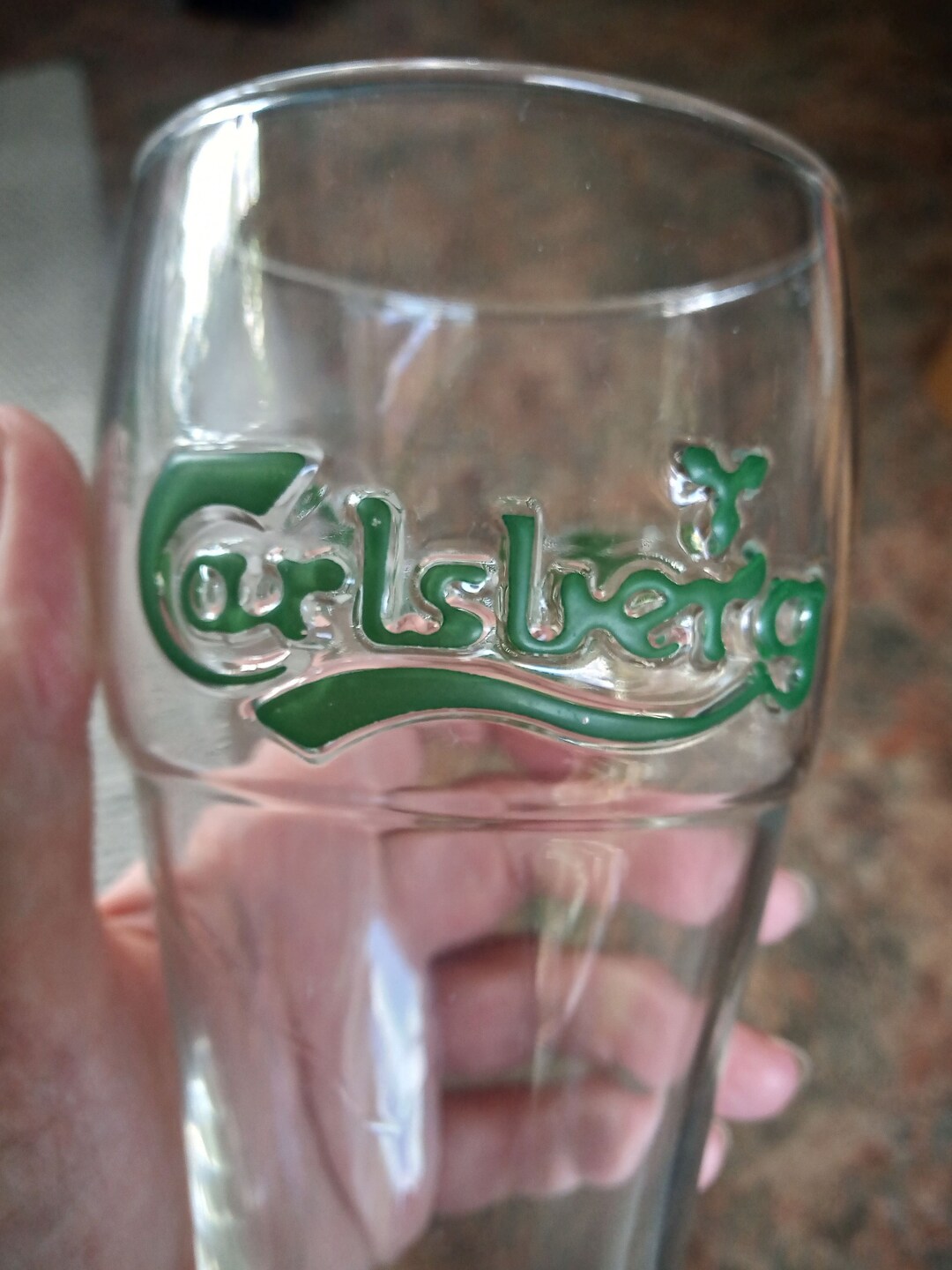Vintage Carlsberg Beer Pint Glass. Logo Embossed Raised Green - Etsy