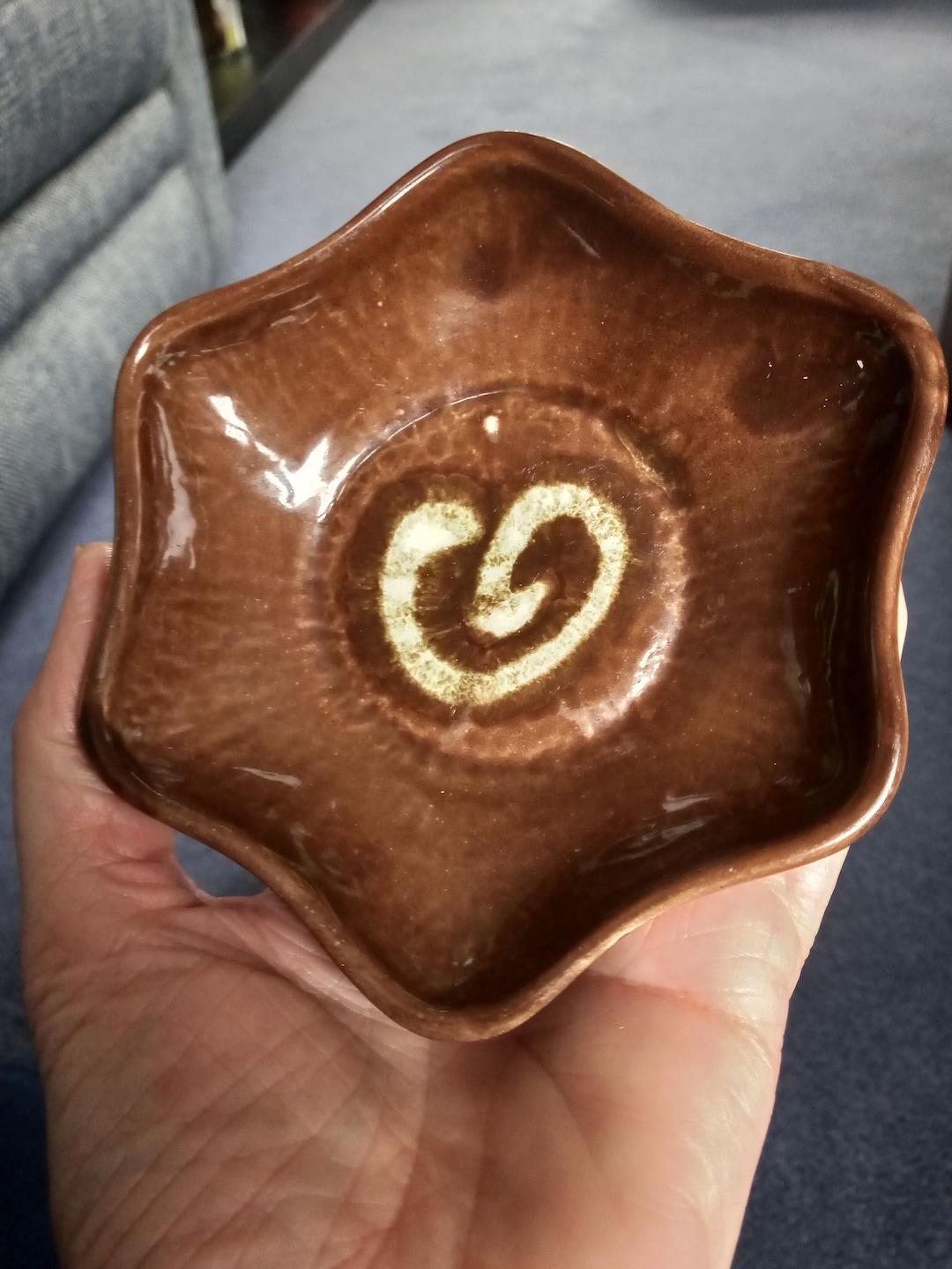 Vintage Cobalt Blue and Brown Achill Studio Pottery Dish, Made on ...