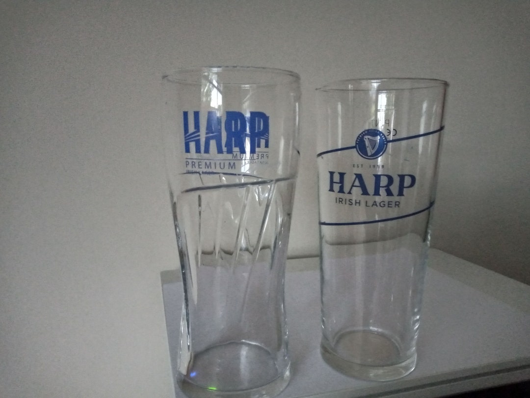 Selection of Vintage Harp Pint Glasses. Ireland, Beer Glass. Irish ...