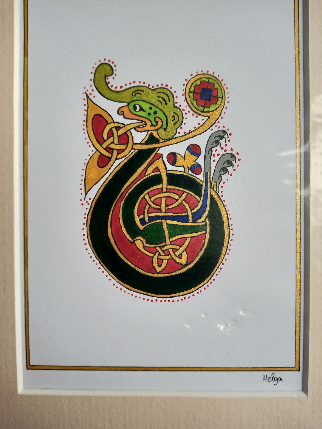 Books of Kells Letter B. Hand Painted Unframed Mounted - Etsy