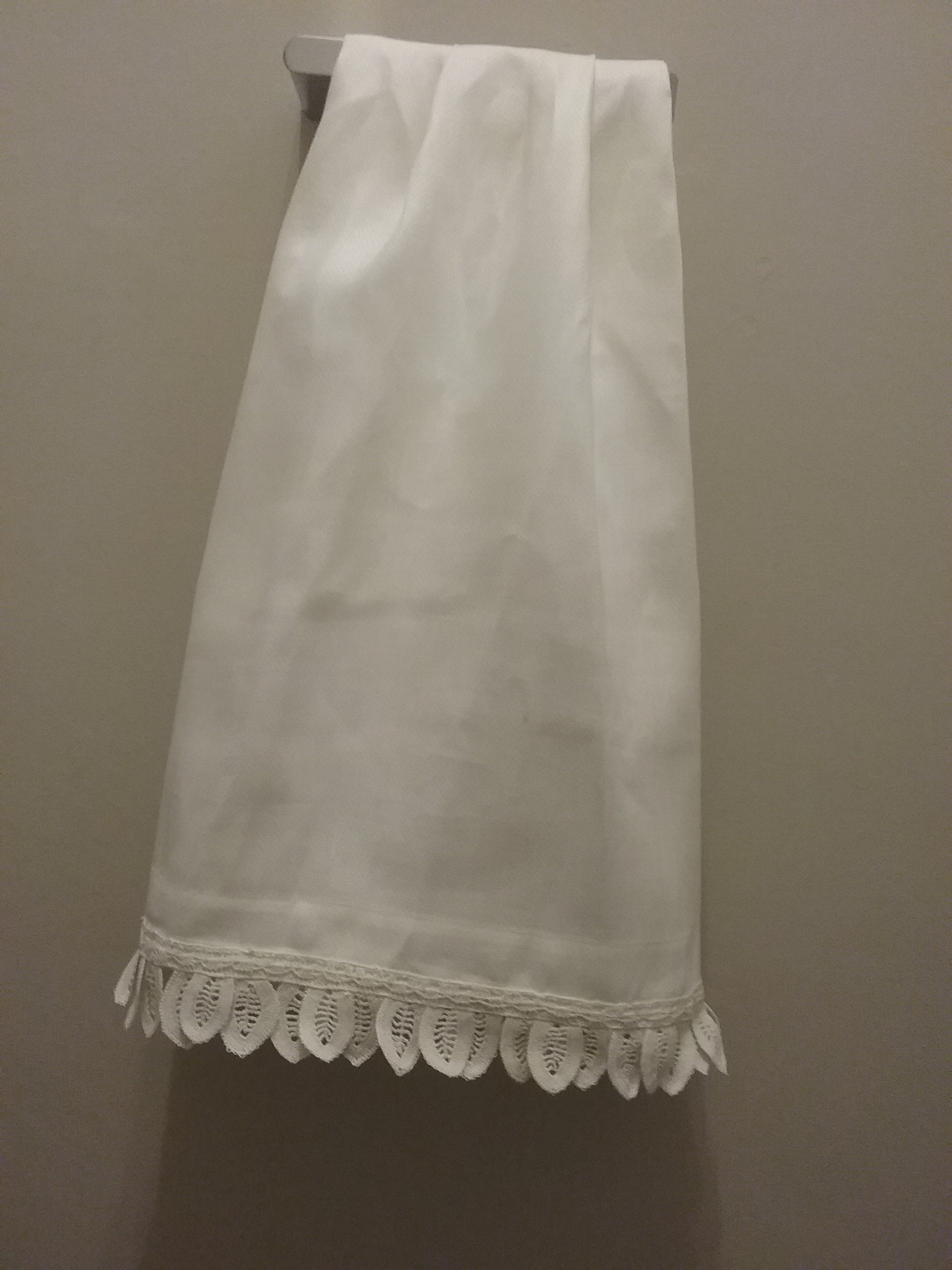 Vintage Irish Linen Huckaback Hand Towel With Hand Made Lace. Unused ...