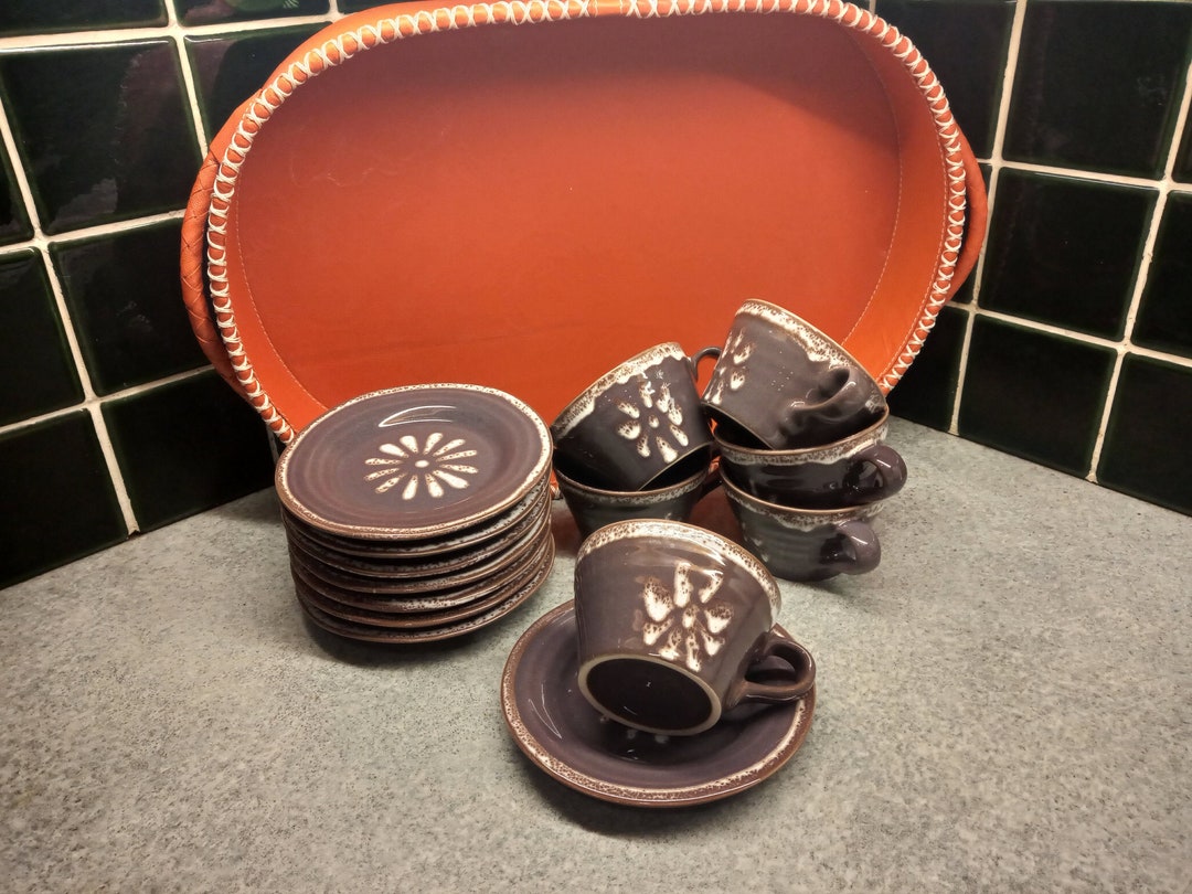 Vintage Irish Pottery Tea Cup and Saucer, Grape Colour. Delphi Pottery ...