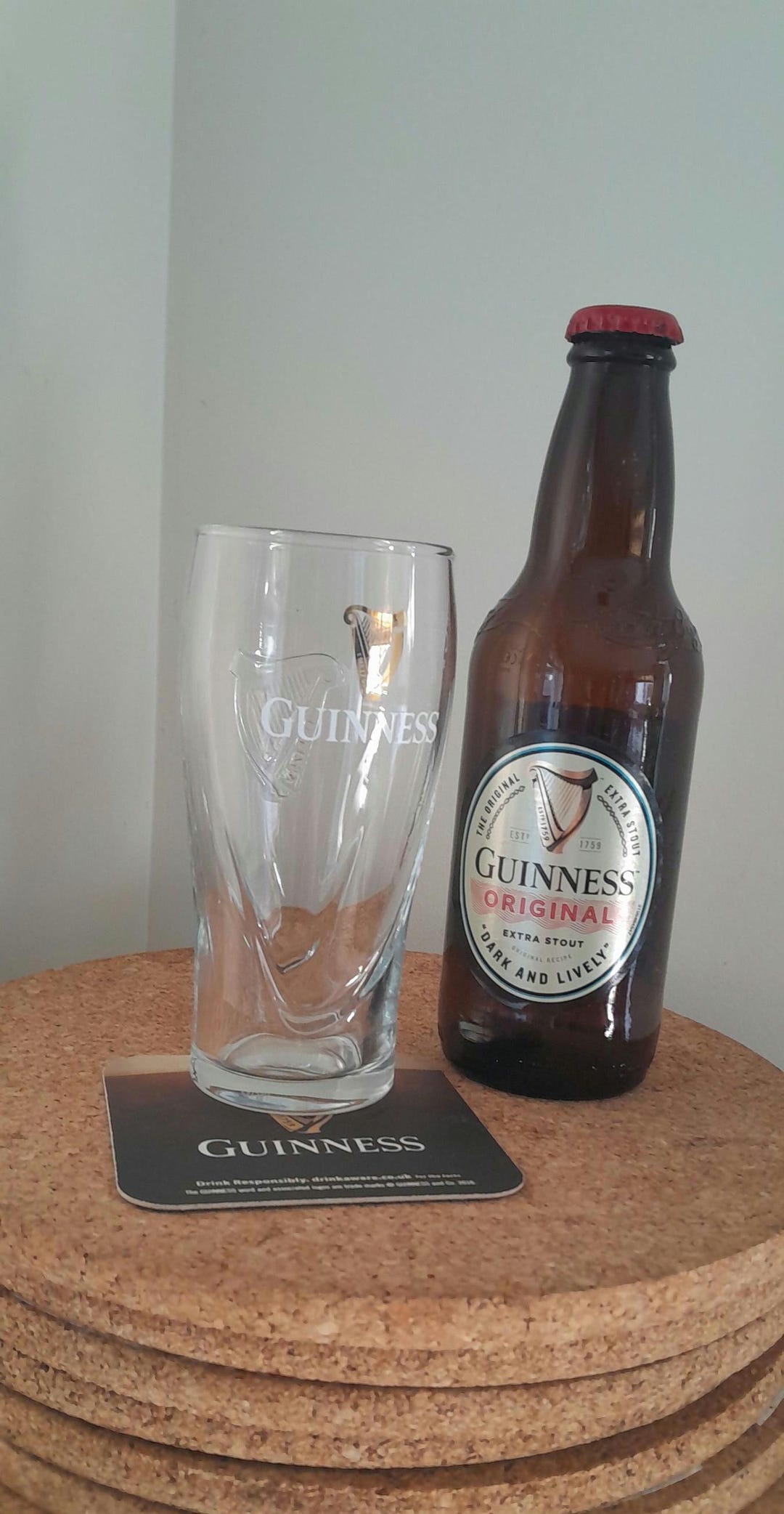 Vintage Guinness Half Pint Glass and a Guinness Bar Mat. Irish Stout Glass Ireland, Beer Glass ...