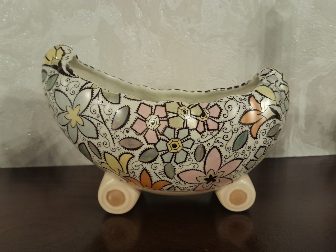 Tuscan Decoro Pottery Art Deco Bowl. - Etsy