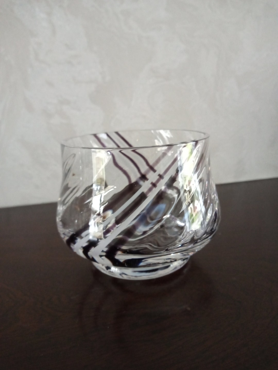 Vintage Caithness Art Glass Bowl. Swirled Purple and White. - Etsy