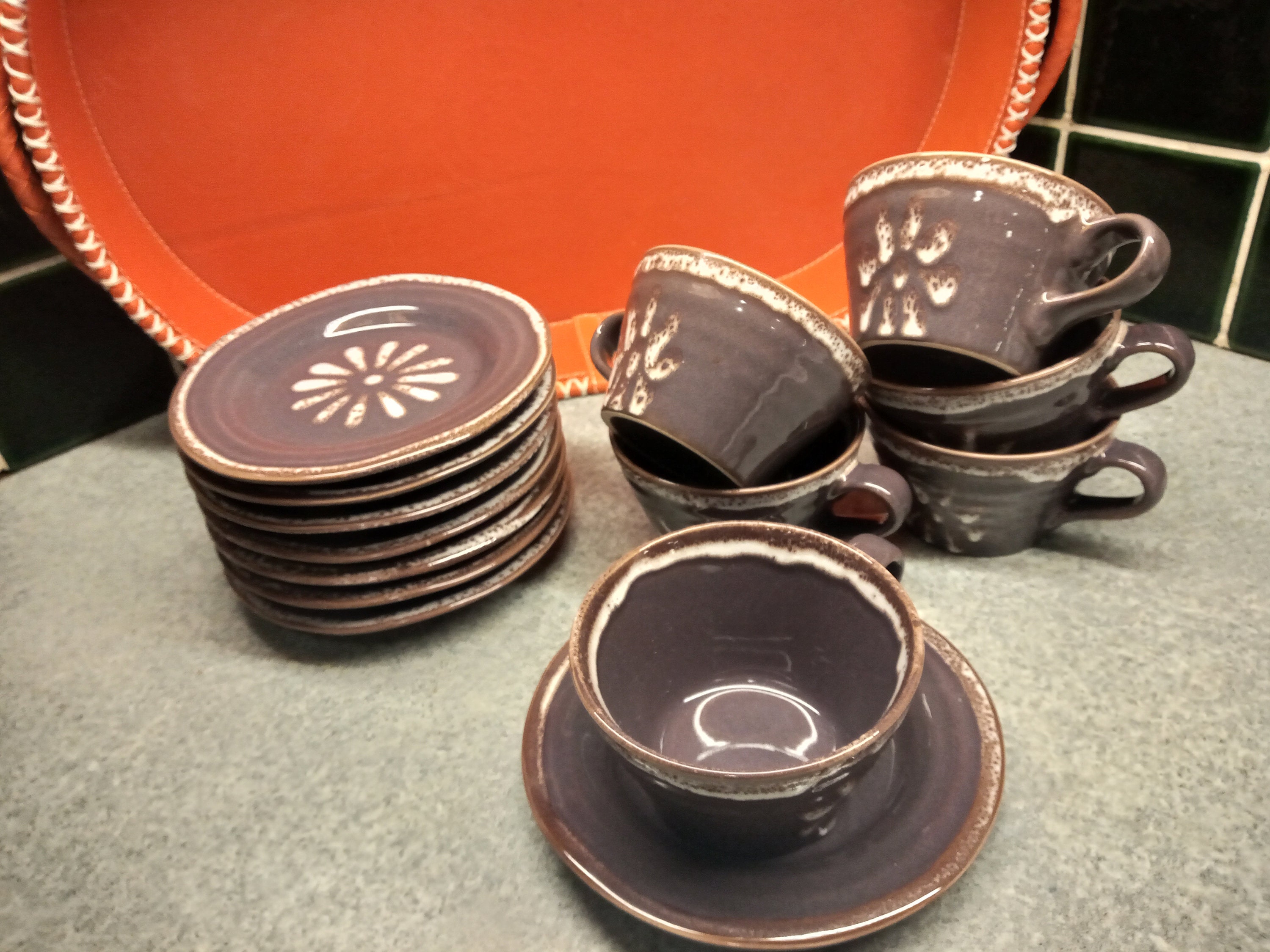 Vintage Irish Pottery Tea Cup and Saucer Grape Colour. Delphi - Etsy