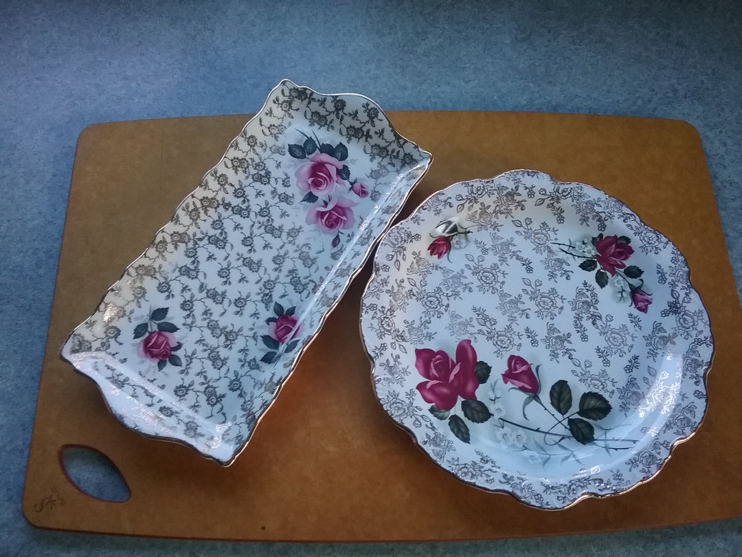 Vintage Old Foley James Kent China Cake/ Sandwich Plate, and a Circular ...