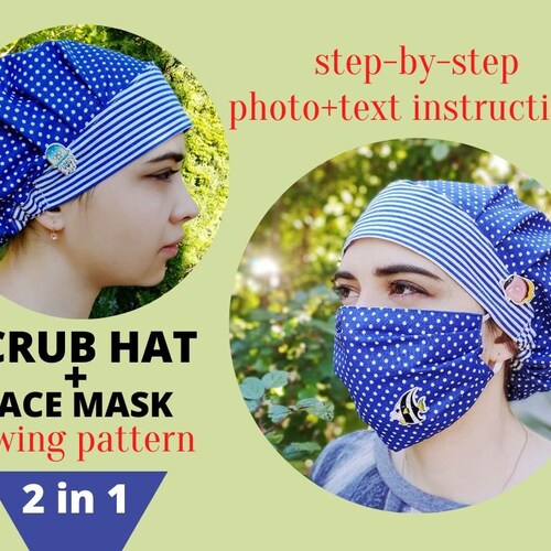 Surgical Scrub Cap Sewing Pattern Tutorial Pixie Hat W/ | Etsy