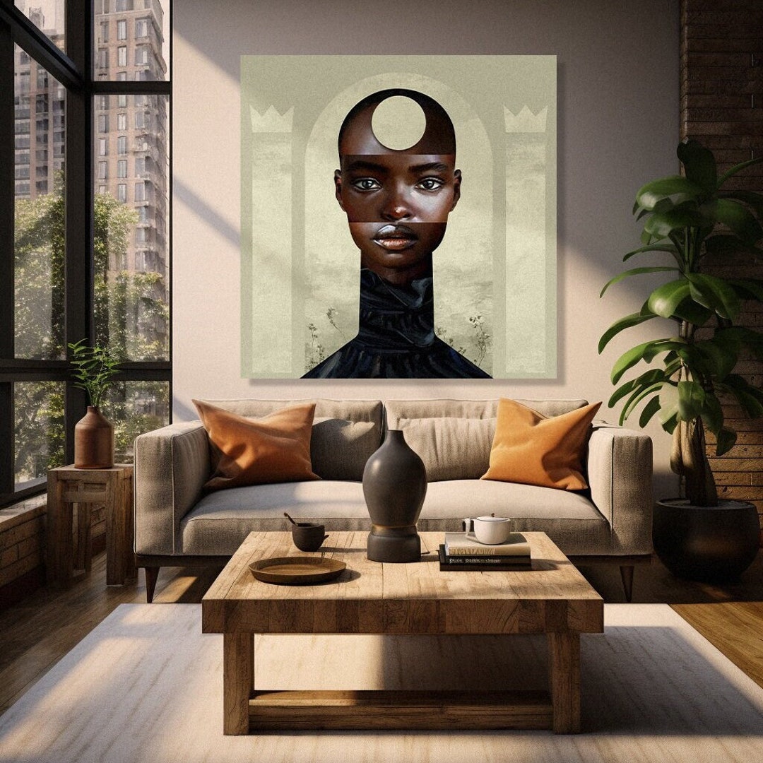African American Wall Art for Living Room Black Art Home Decor Black Art Canvas Wall Art African ...