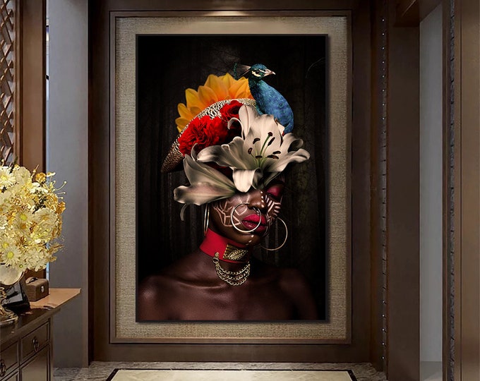 Wall Art Arfican Living Room Wall Art Home Decor Portrait - Etsy