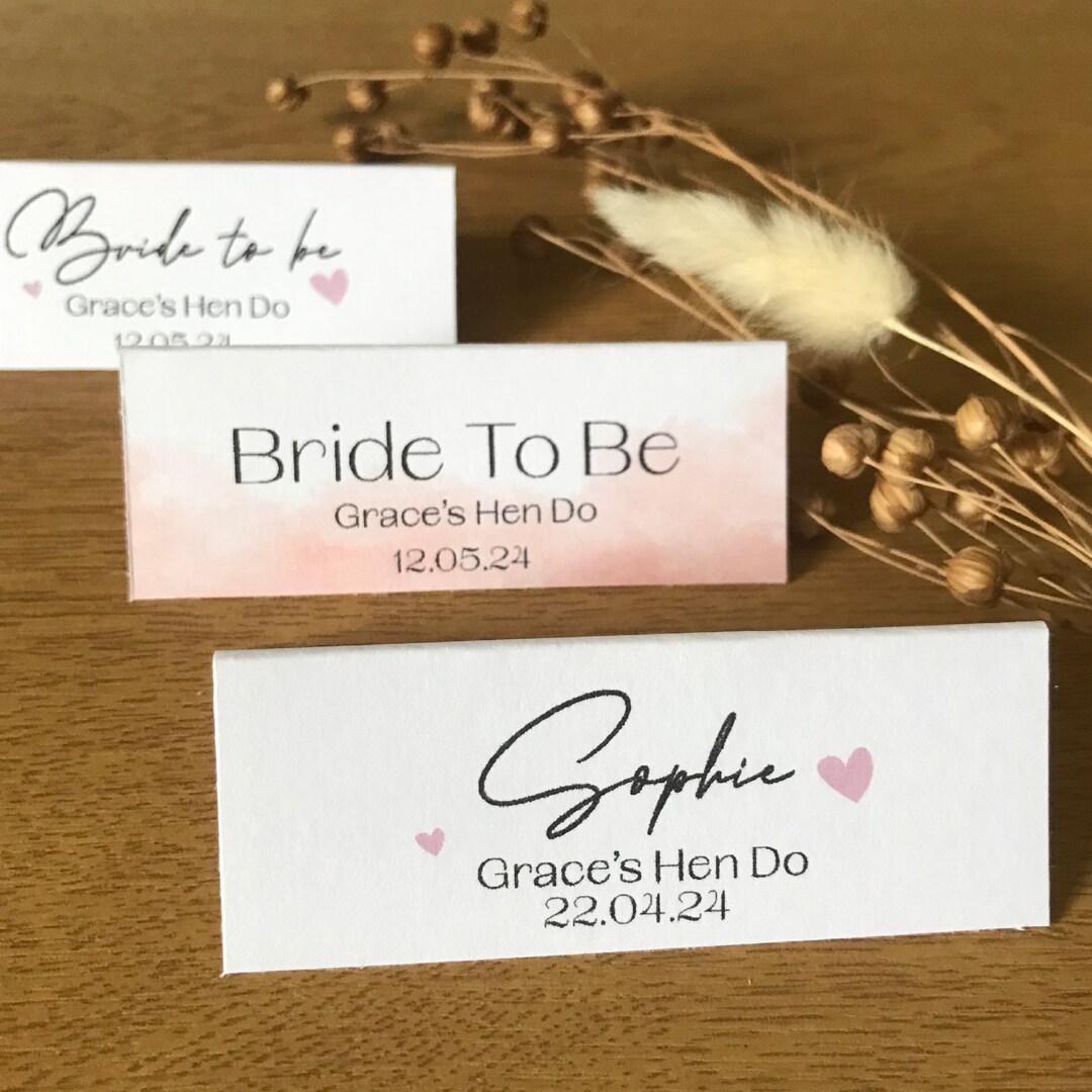 Hen Party Place Name Cards Hen Do Personalised Table Name Decorations ...