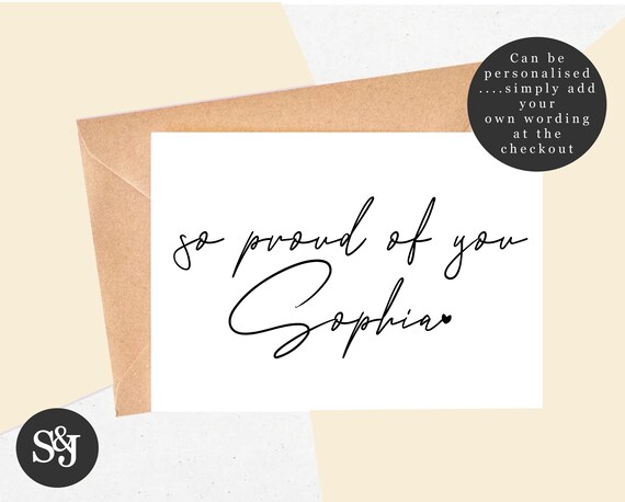 So Proud Of You Card Personalised Proud Of You New Job | Etsy