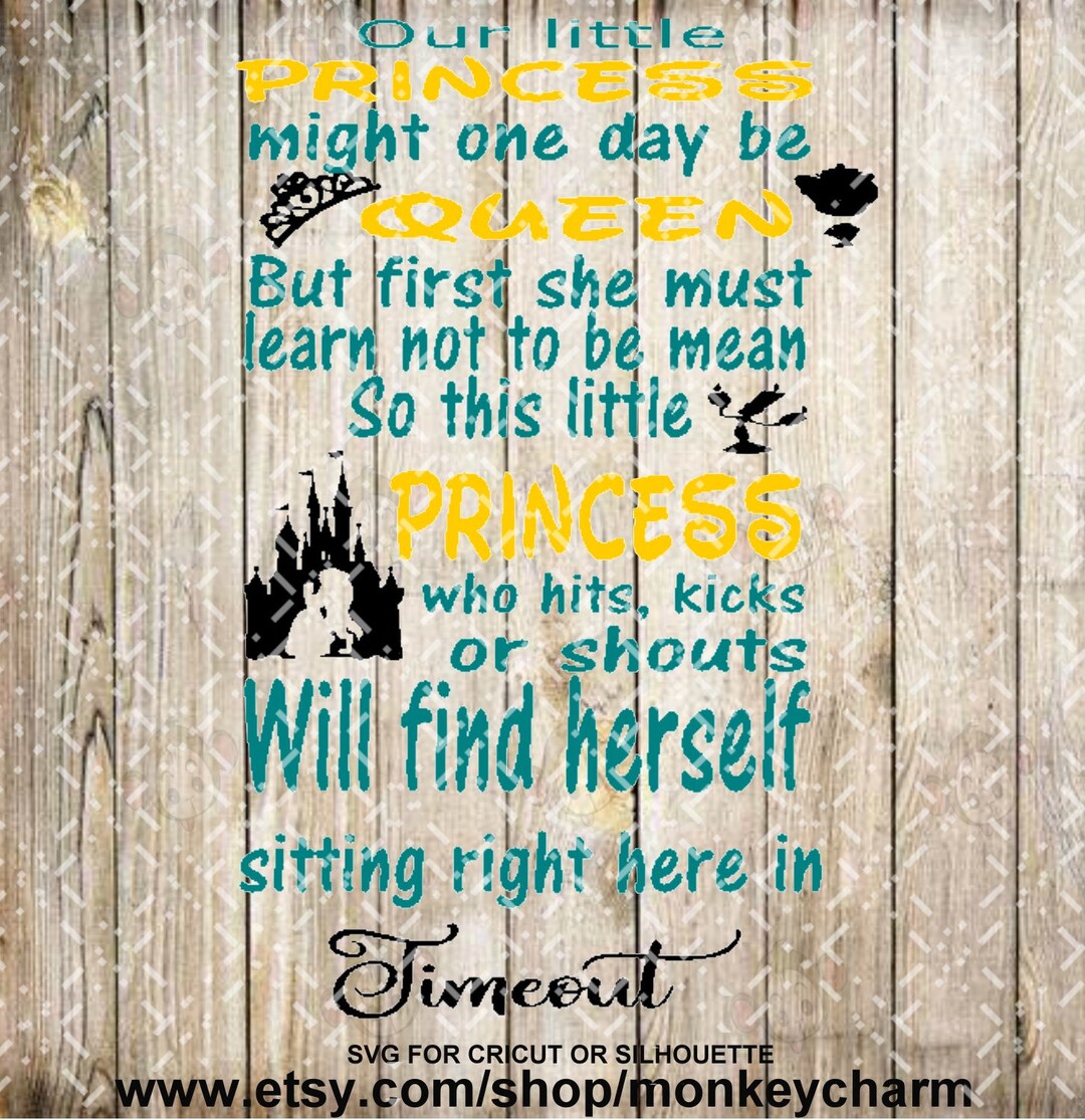 Princess Beauty Time Out Chair Poem. Sliced Layering SVG Jpg - Etsy