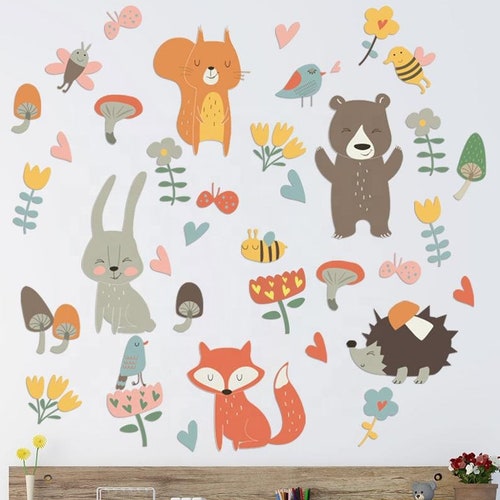 Woodland Wall Decal Forest Wall Decal Nursery Wall Sticker | Etsy