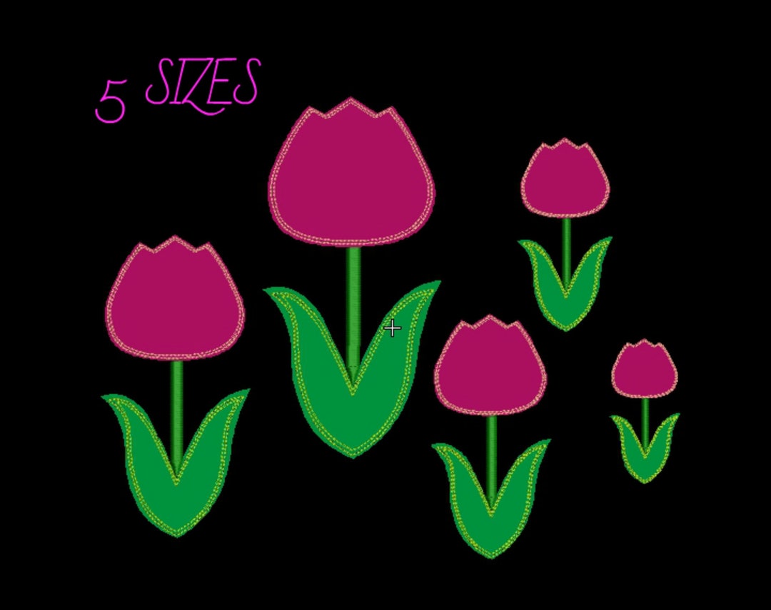 Tulip Appliqué Embroidery Design. Flower Machine Embroidery Designs ...