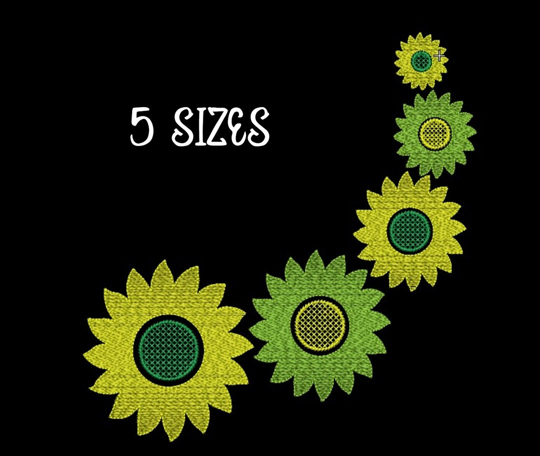 Sunflower Machine Embroidery Design. Flower Embroidery Designs Vintage ...