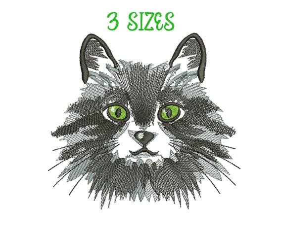 Cat Machine Embroidery Design Cute Kitten Embroidery Design - Etsy