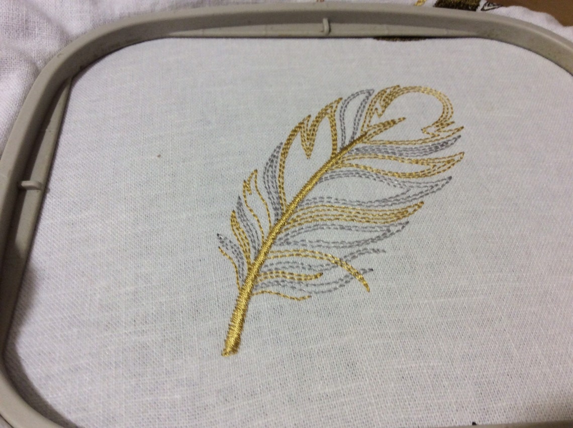 La broderie de plume conçoit la conception de broderie de | Etsy