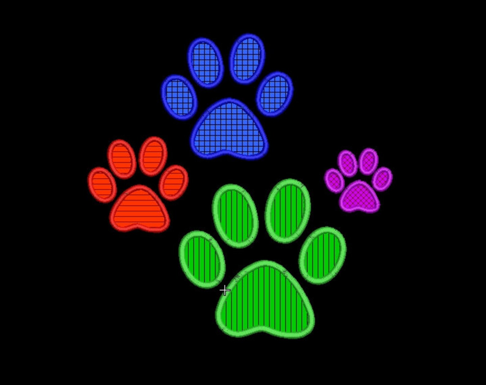 Paw Print Applique Embroidery Designs. Applique Paw Print - Etsy